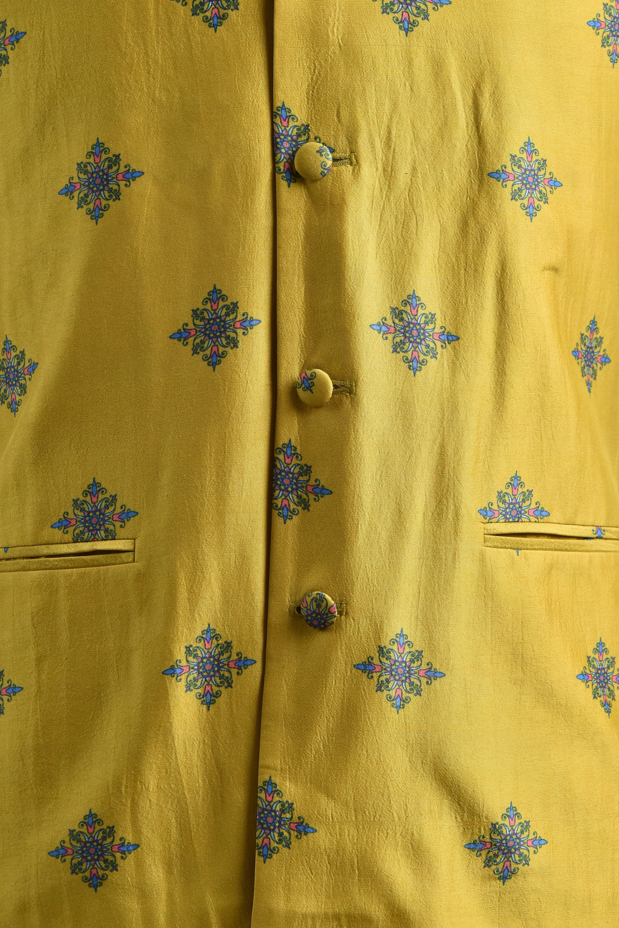 Nilay Yellow - Silk - Bandi – QB - QUINTESSENTIAL BASICS